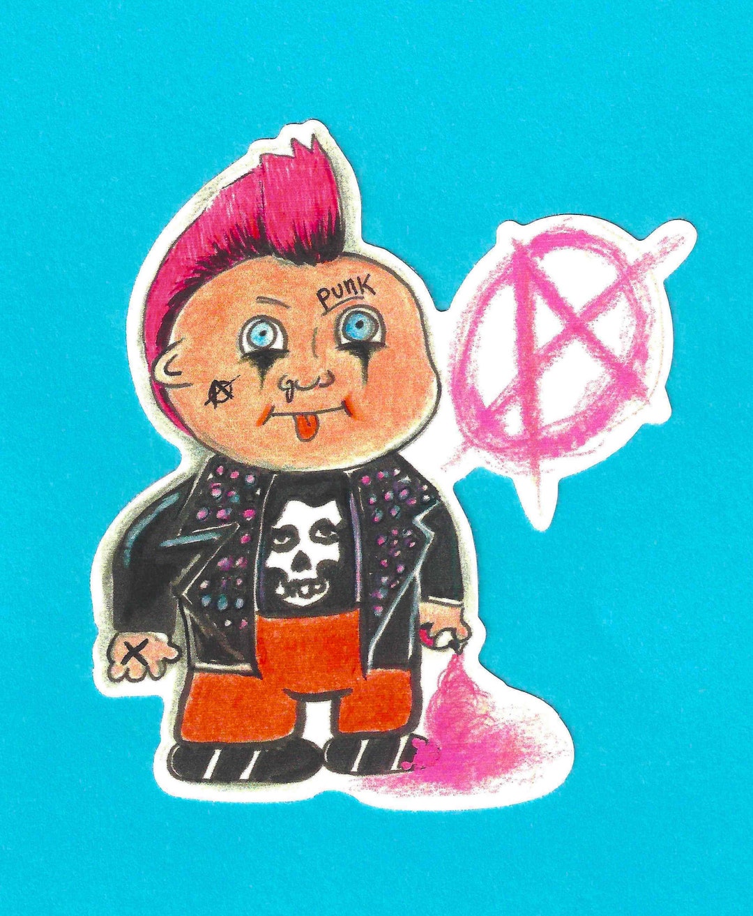 NEW WAVE DAVE Vinyl Sticker - Garbage Pail Kids Gpk Anarchy Circle-a ...