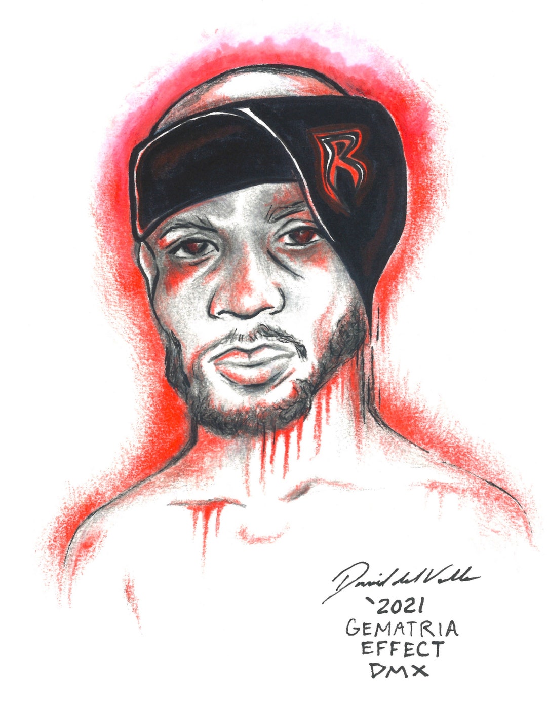 DMX - Original Drawing Painting Portrait Lowbrow Art DARK MAN X Earl ...