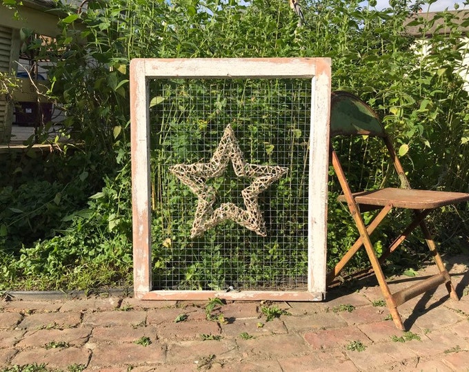 Vintage Window Frame With Wire Mesh Screen - Etsy