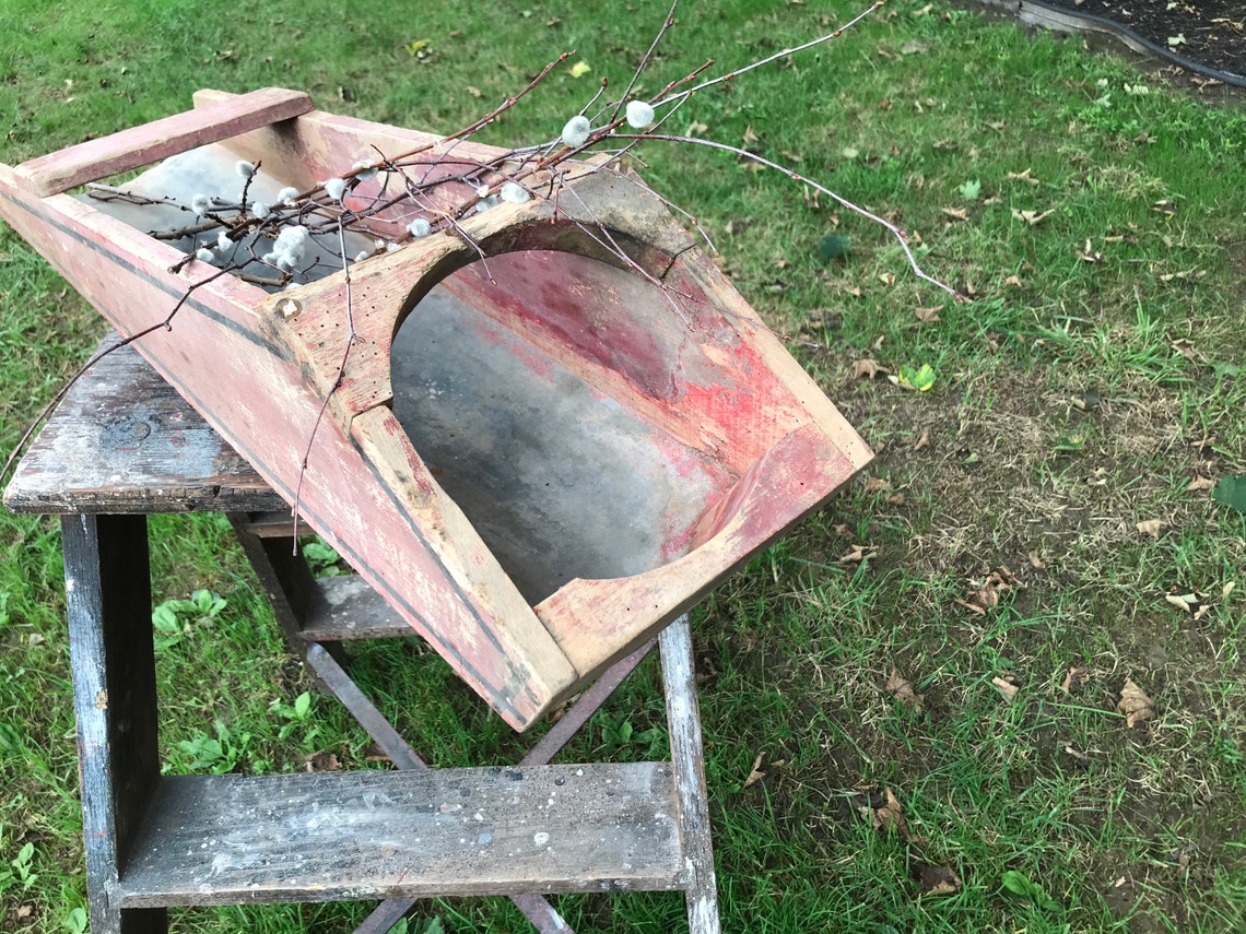 Antique Primitive Tray / Corn Sheller Chute / Table - Etsy