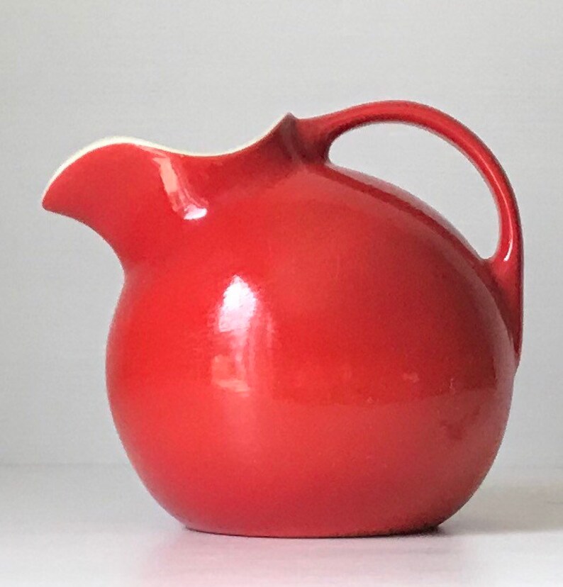 Vintage Red Hall Pottery Pitcher L Country Farmhouse Kitchen - Etsy