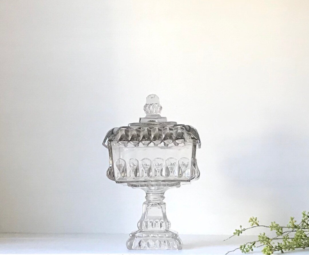 Vintage Covered Pedestal Dish Compote - Etsy