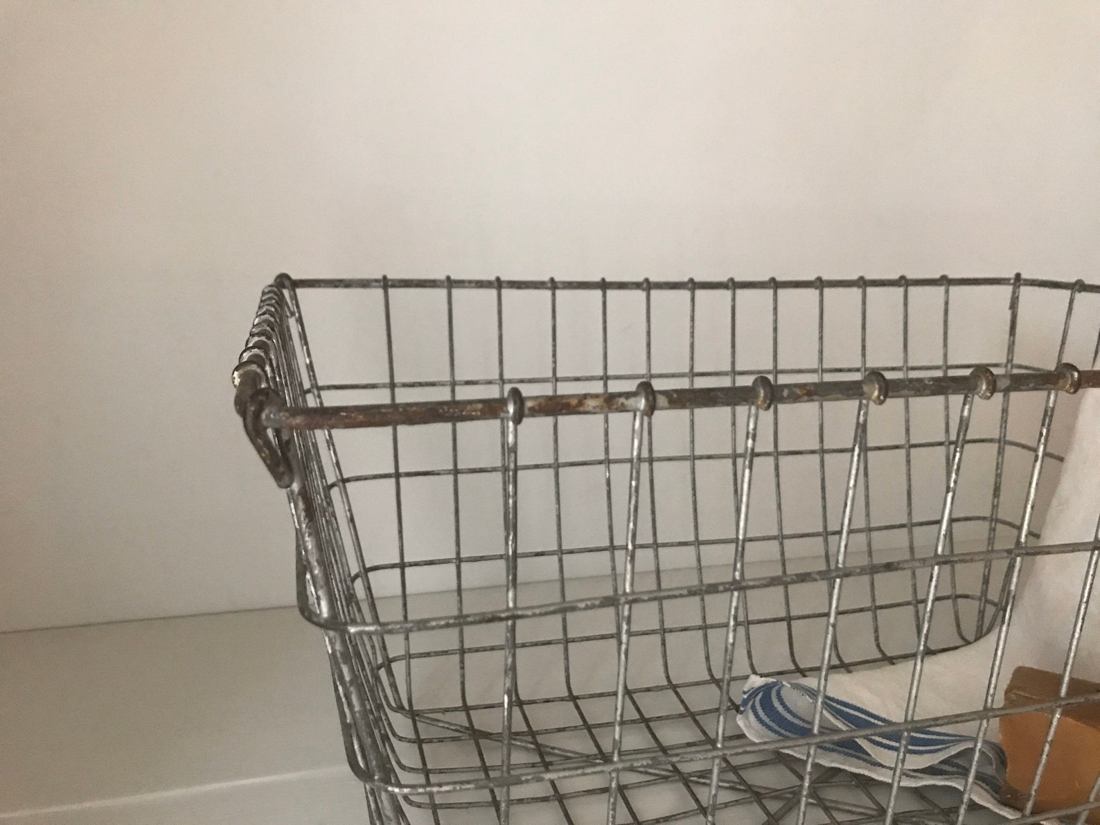 Vintage Wire Locker Basket | Etsy