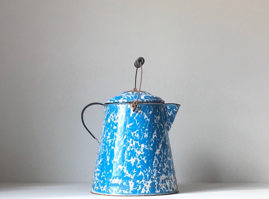 Enamel Coffee Pot Large Vintage Camp Coffee Pot - Etsy