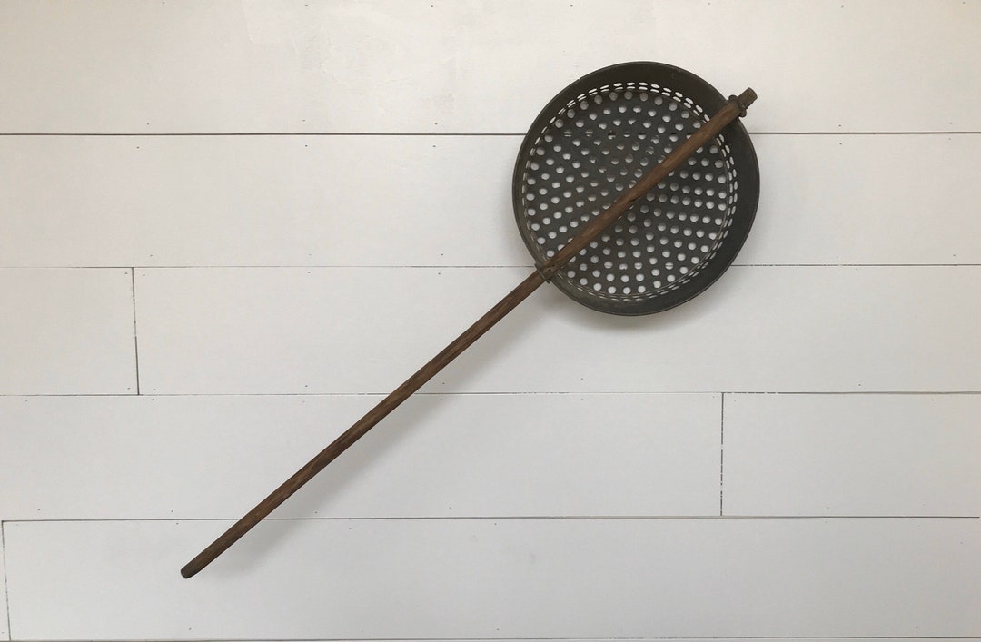 Primitive Galvanized Sifter With Long Wood Handle - Etsy