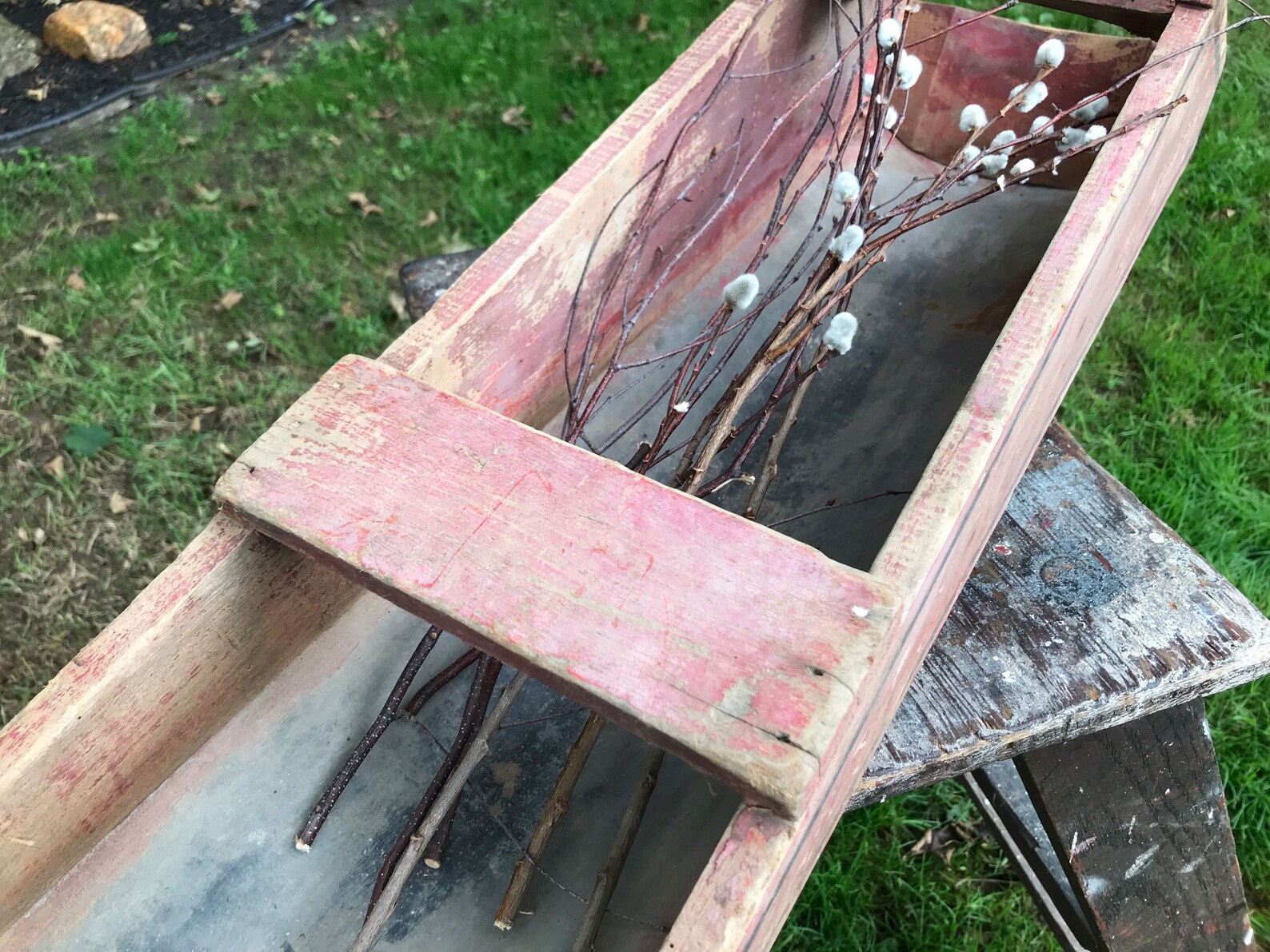 Antique Primitive Tray / Corn Sheller Chute / Table - Etsy