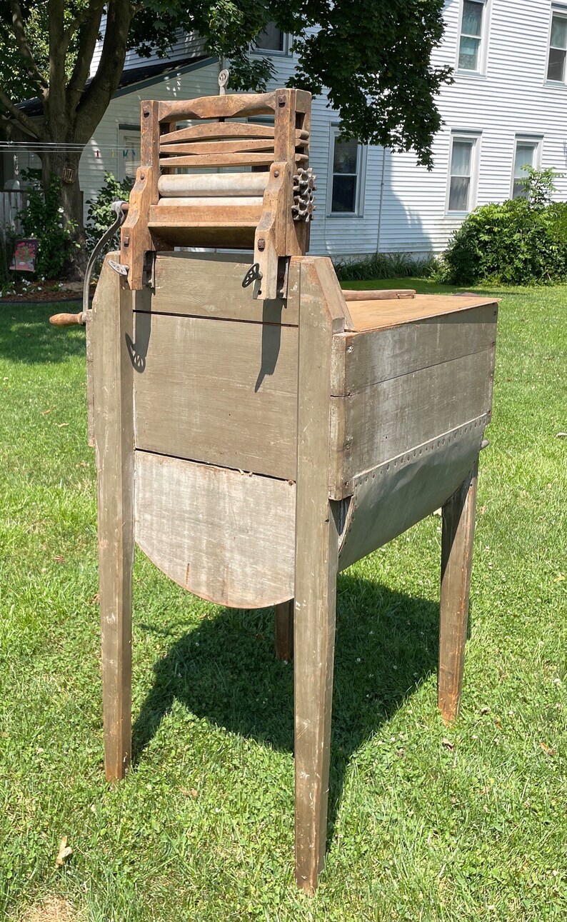 Antique Hand Crank Wash Machine With Wringer Primitive Laundry - Etsy
