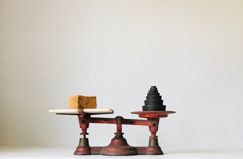 Antique Balance Scale With Marble Plate and 6 Weights - Etsy