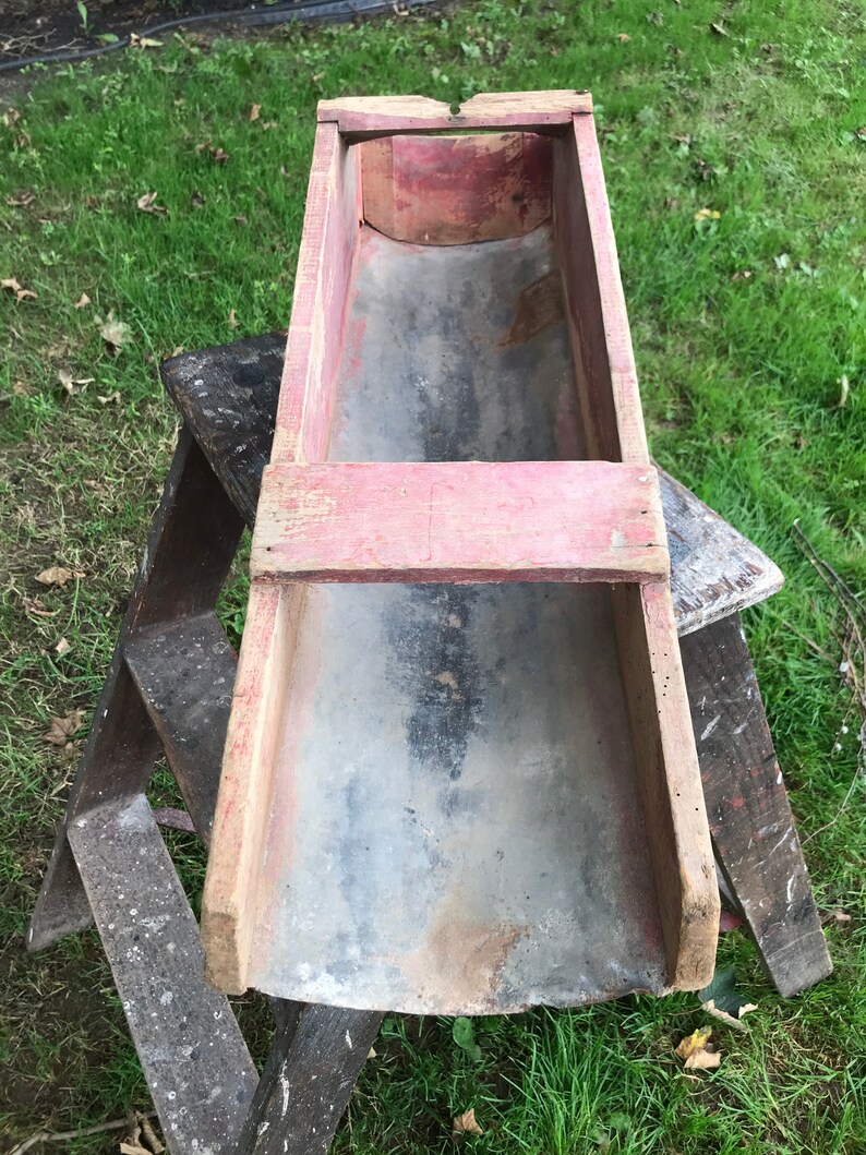 Antique Primitive Tray / Corn Sheller Chute / Table - Etsy