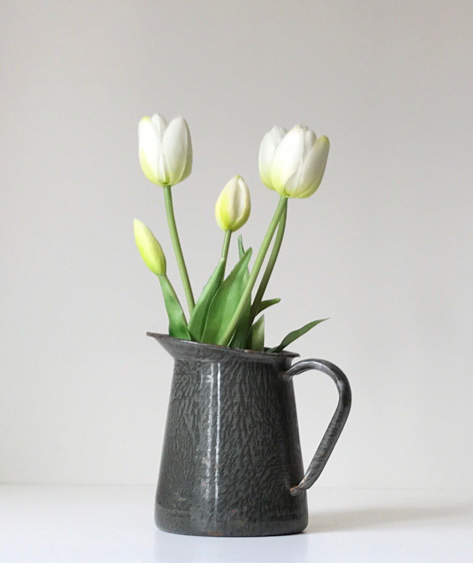 Small Blue Gray Enamel Pitcher | Etsy