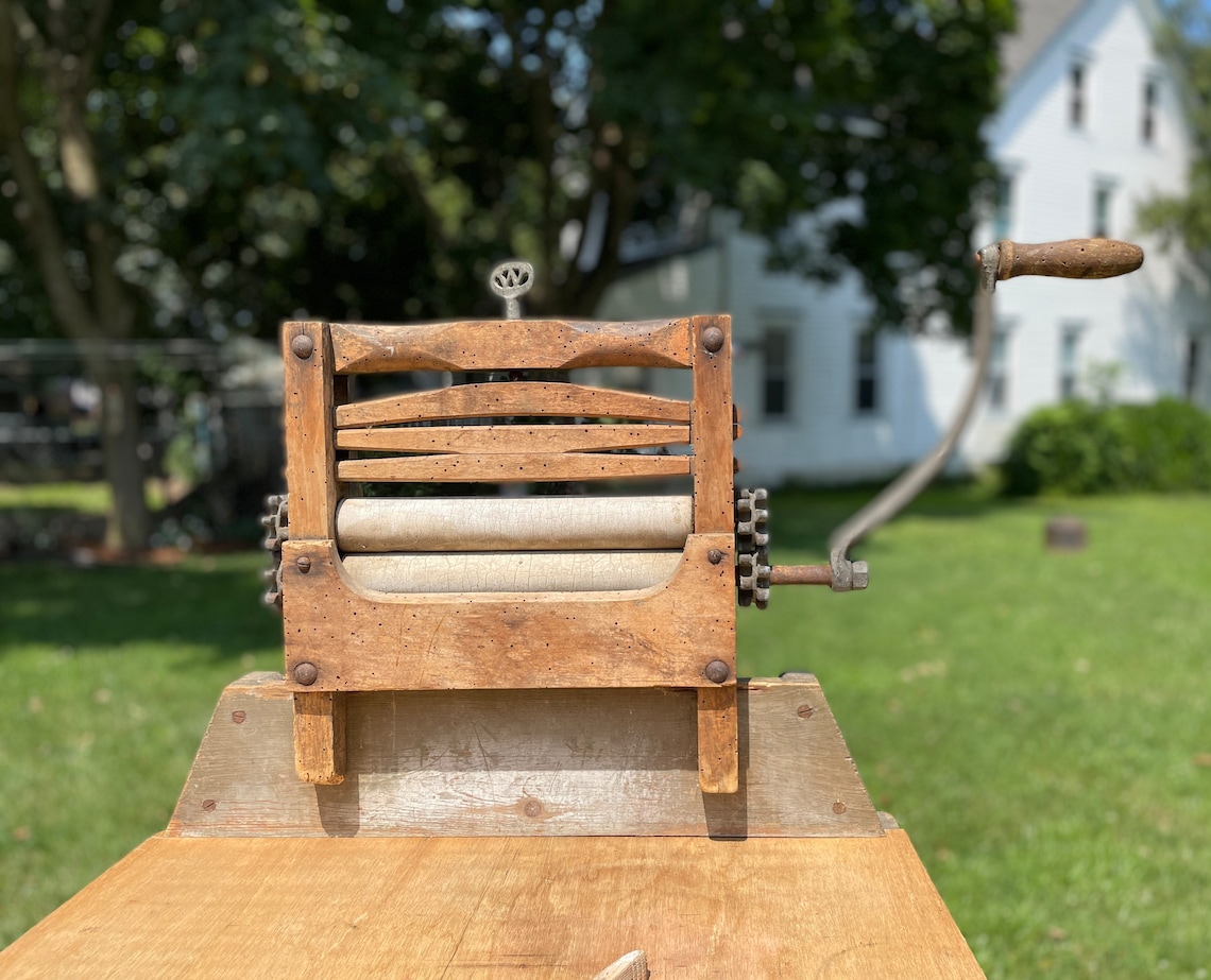 Antique Hand Crank Wash Machine With Wringer Primitive Laundry - Etsy