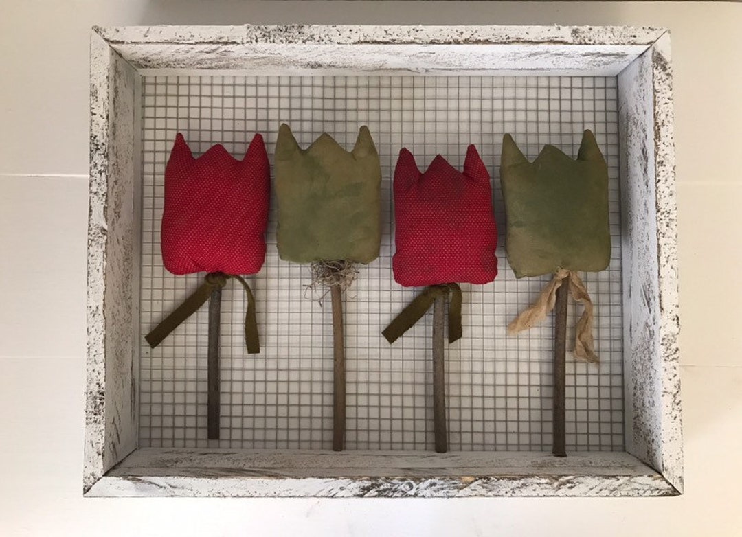 Set of 2 Handmade Primitive Tulips - Etsy
