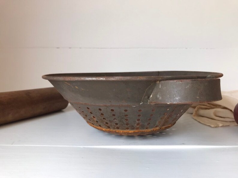 Primitive Colander Strainer Rustic Farmhouse Kitchen | Etsy