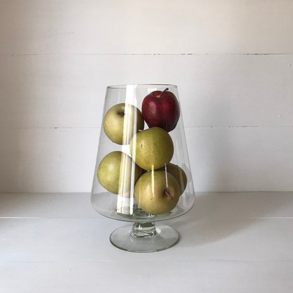 Footed Glass Vase - Etsy