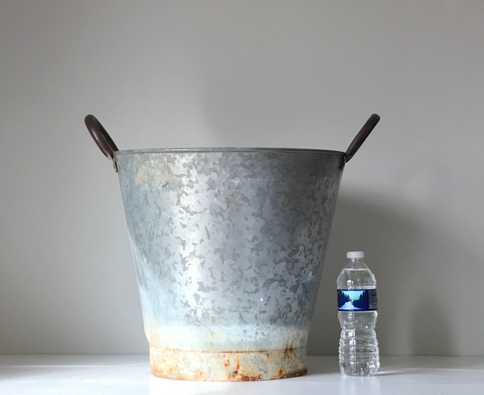 Galvanized Metal Bucket Large Vintage - Etsy