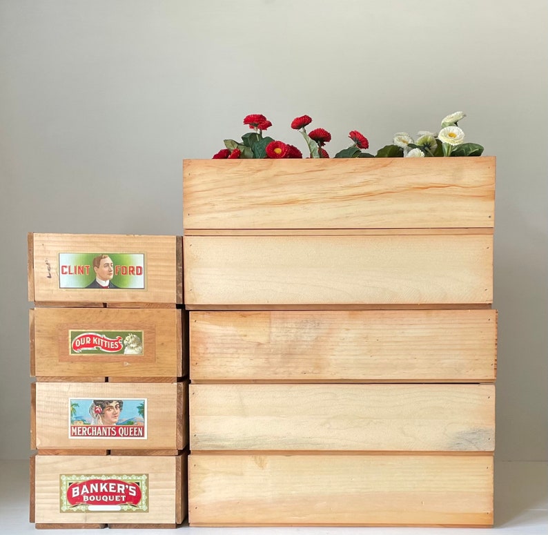 Small Wooden Crate Box Storage Organizing Box With Vintage - Etsy