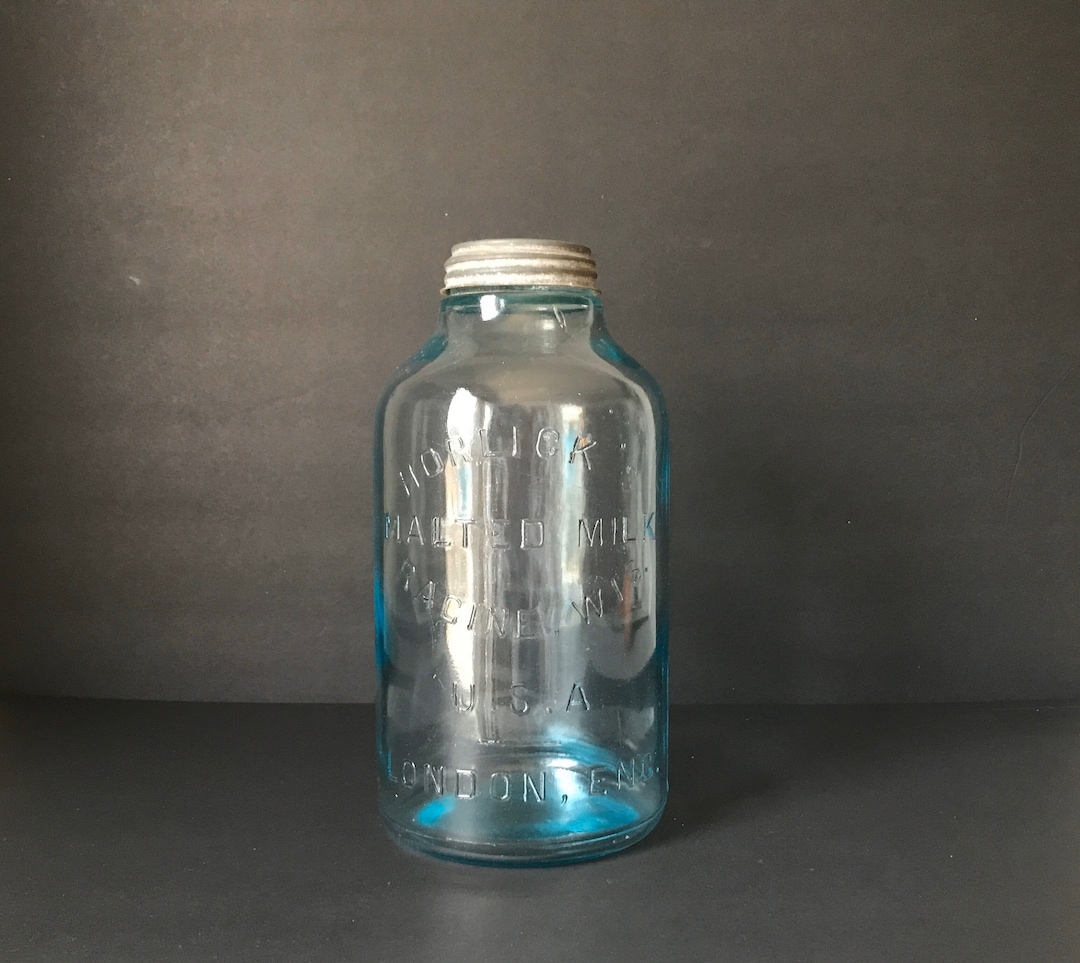 Large Blue Glass Canning Jar - Etsy