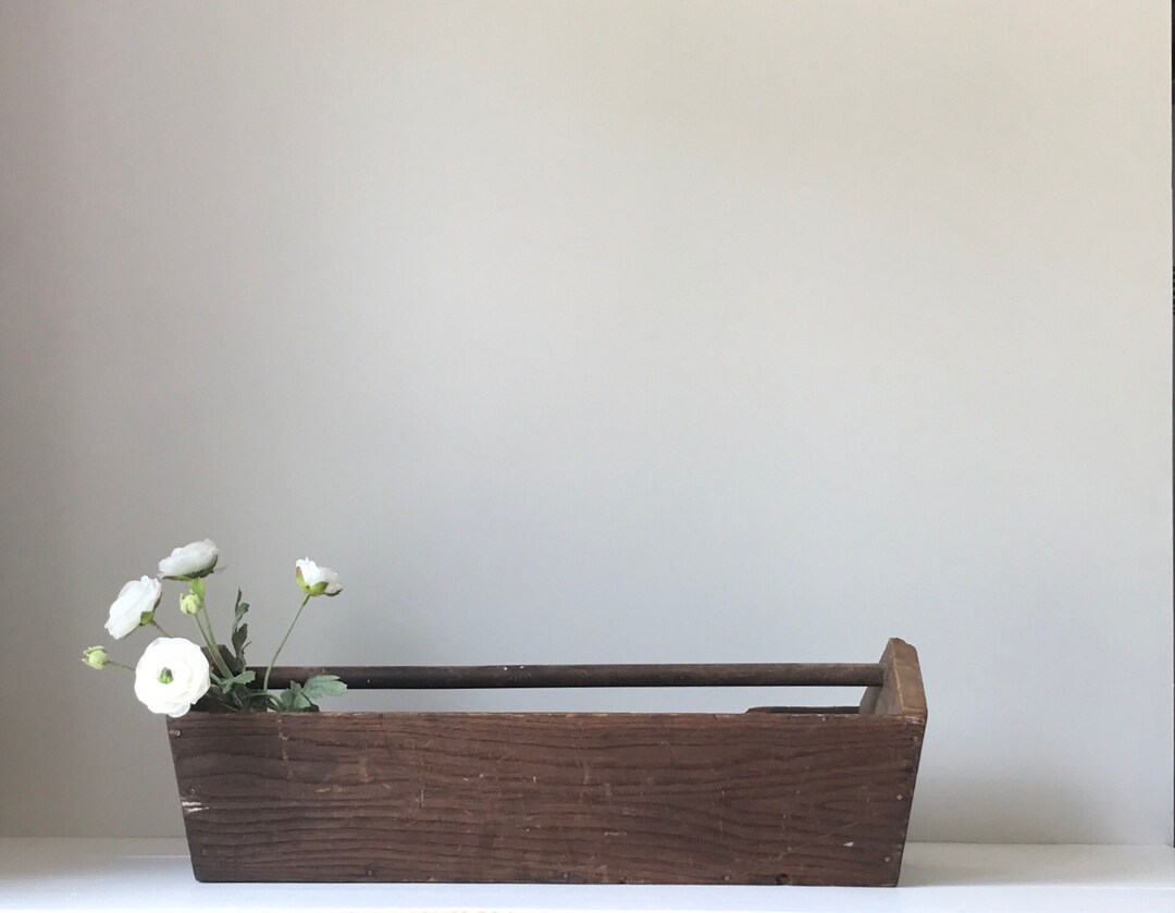 Wood Tote . Tool Box . Garden Carrier . Vintage - Etsy
