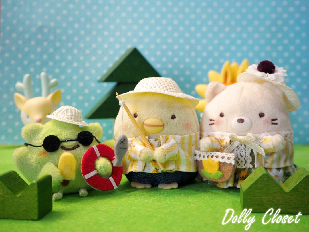 Sumikko Gurashi DIY Doll Clothes [summer] Fishing Mini Stuffed Plush ...