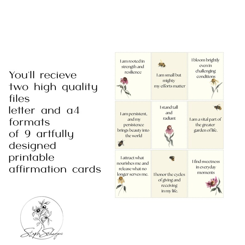 Bumblebee Affirmation Cards | Printable Deck | Digital Download ...