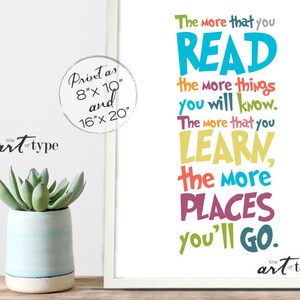Kids Reading Printable More You Read More Places You'll Go Printable ...
