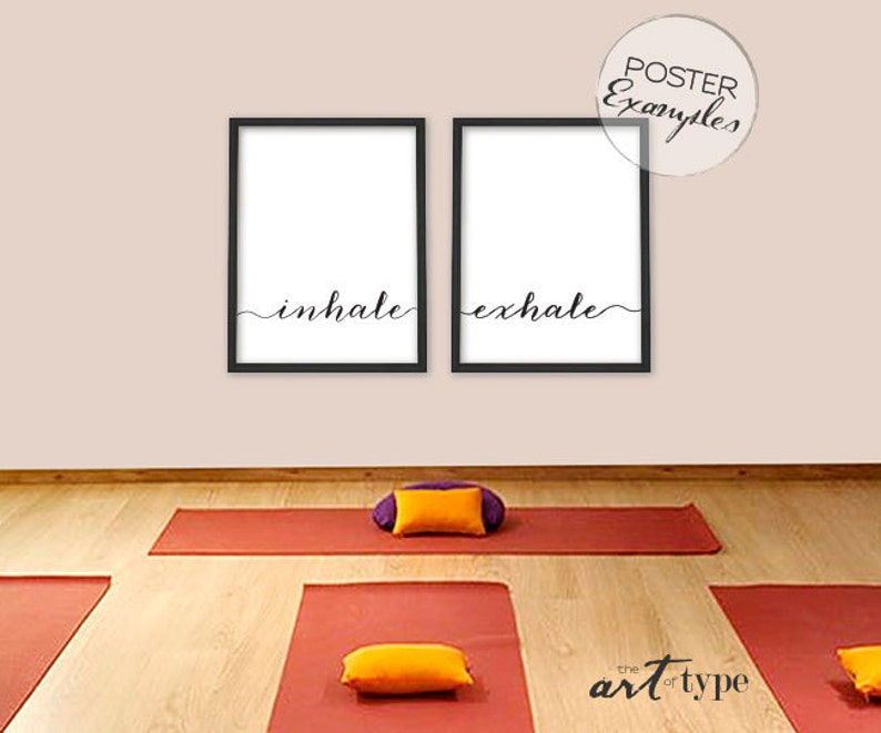 Inhale Exhale Yoga Print Poster INSTANT DOWNLOAD 8x10, 16x20 Printable ...