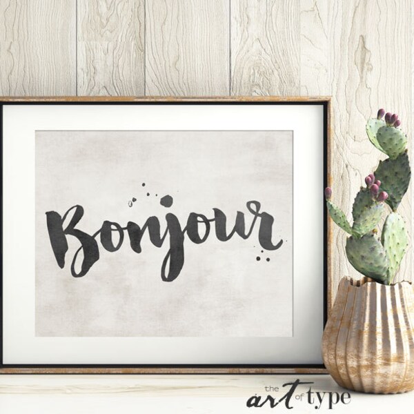 Bonjour Sign - Etsy