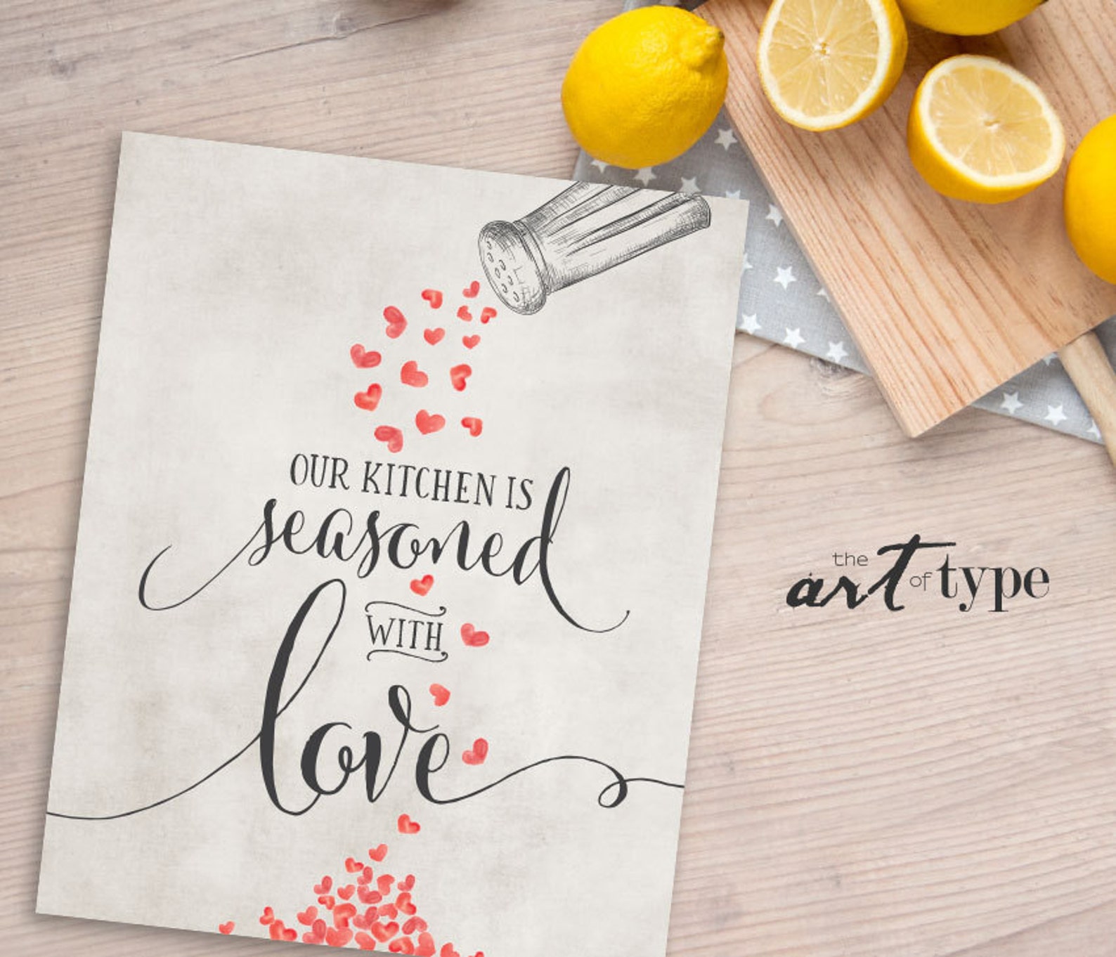 Kitchen Art Print Quote, Seasoned With Love, INSTANT DOWNLOAD 8x10 ...