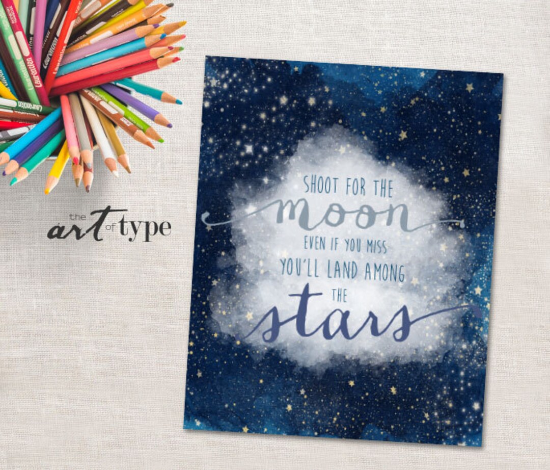 Shoot for the Moon Stars Print INSTANT DOWNLOAD 8x10 Printable ...