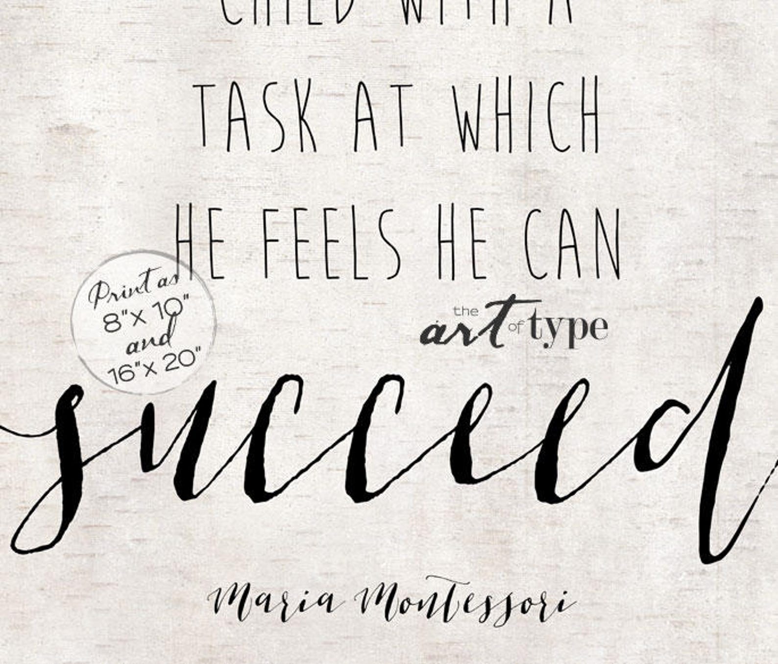Maria Montessori Quote Education Print INSTANT Download 8x10, 16x20 ...