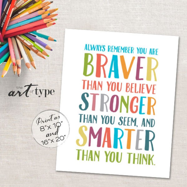 You Are Braver Than You Believe Poster - Etsy