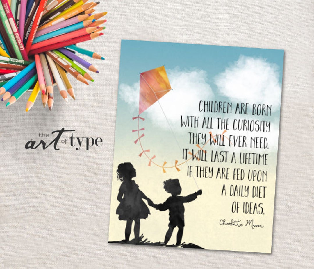 Charlotte Mason Quote Print Born With Curiosity INSTANT DOWNLOAD ...