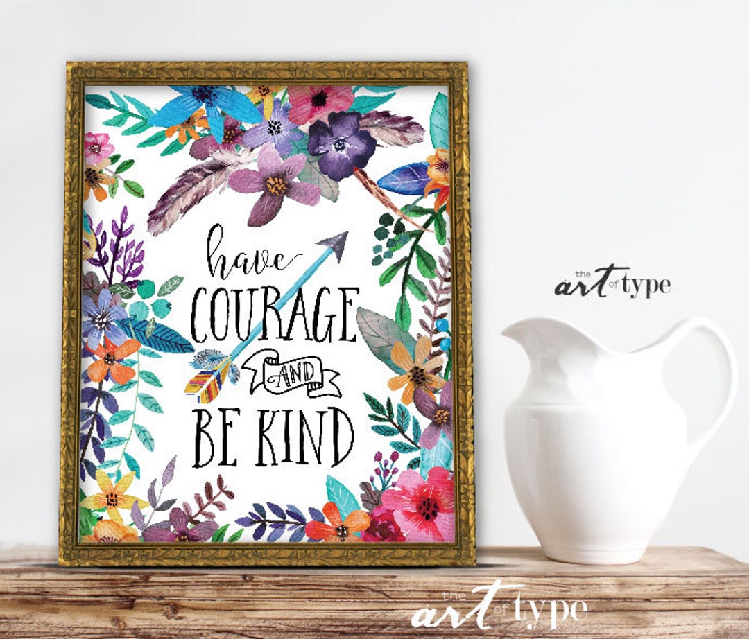 Have Courage and Be Kind Print, Cinderella Quote INSTANT DOWNLOAD 8x10 ...