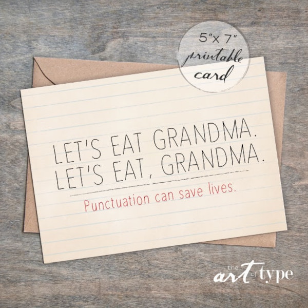 Funny Grammar Card - Etsy