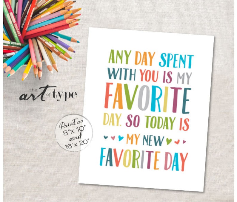 Winnie the Pooh Quote Today is My New Favorite Day Print - Etsy
