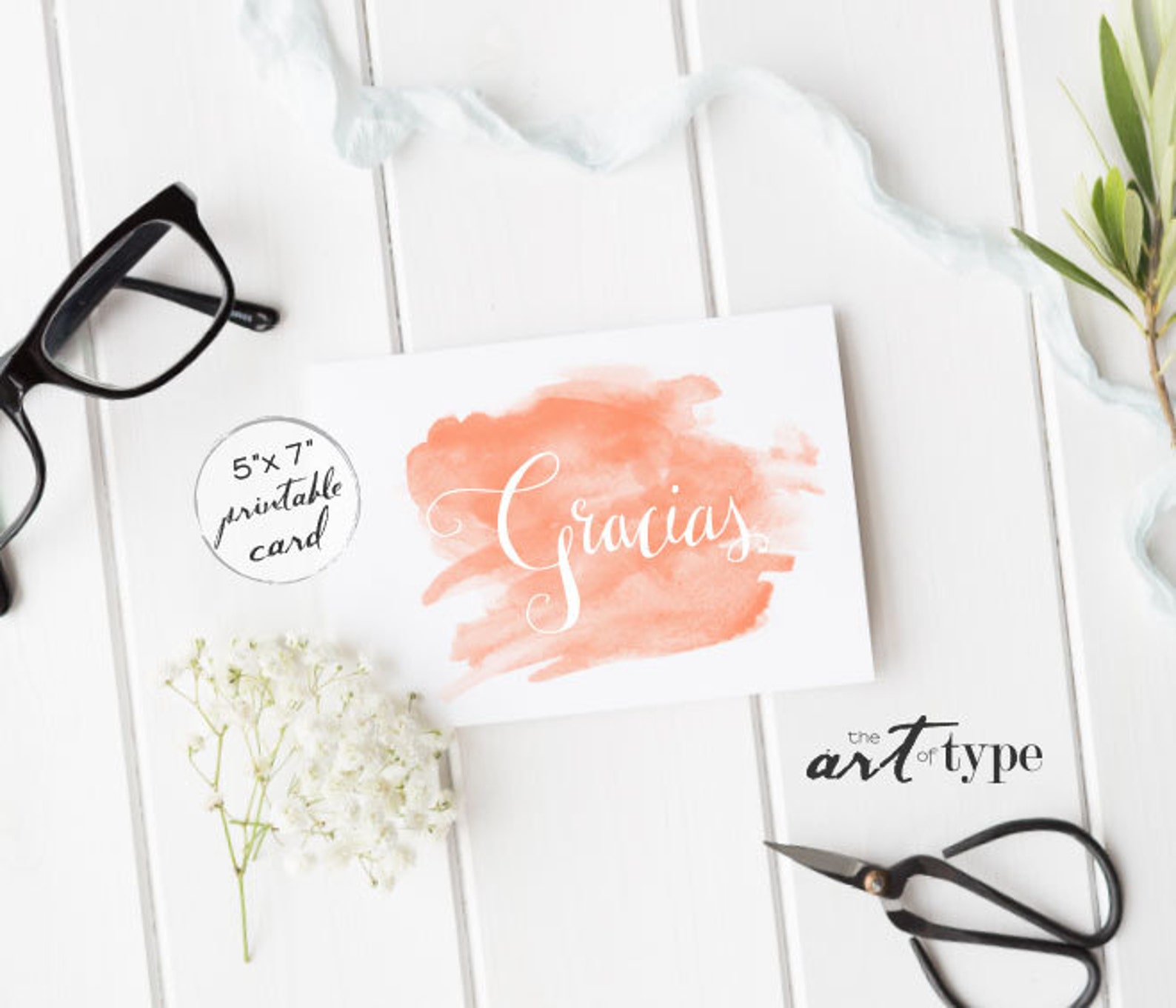 Gracias Thank You Greeting Card INSTANT Download 5x7 Printable - Etsy