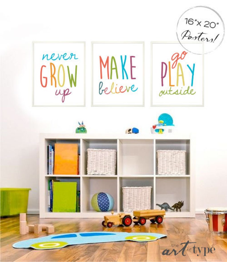 Kids Poster Print Go Play Outside INSTANT DOWNLOAD 8x10, 16x20 ...