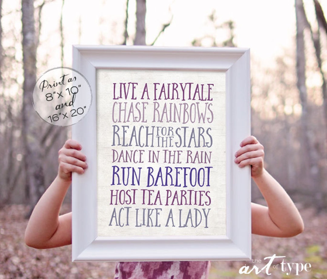 Fairytale Girls Playroom Rules Print Poster INSTANT DOWNLOAD 8x10 ...