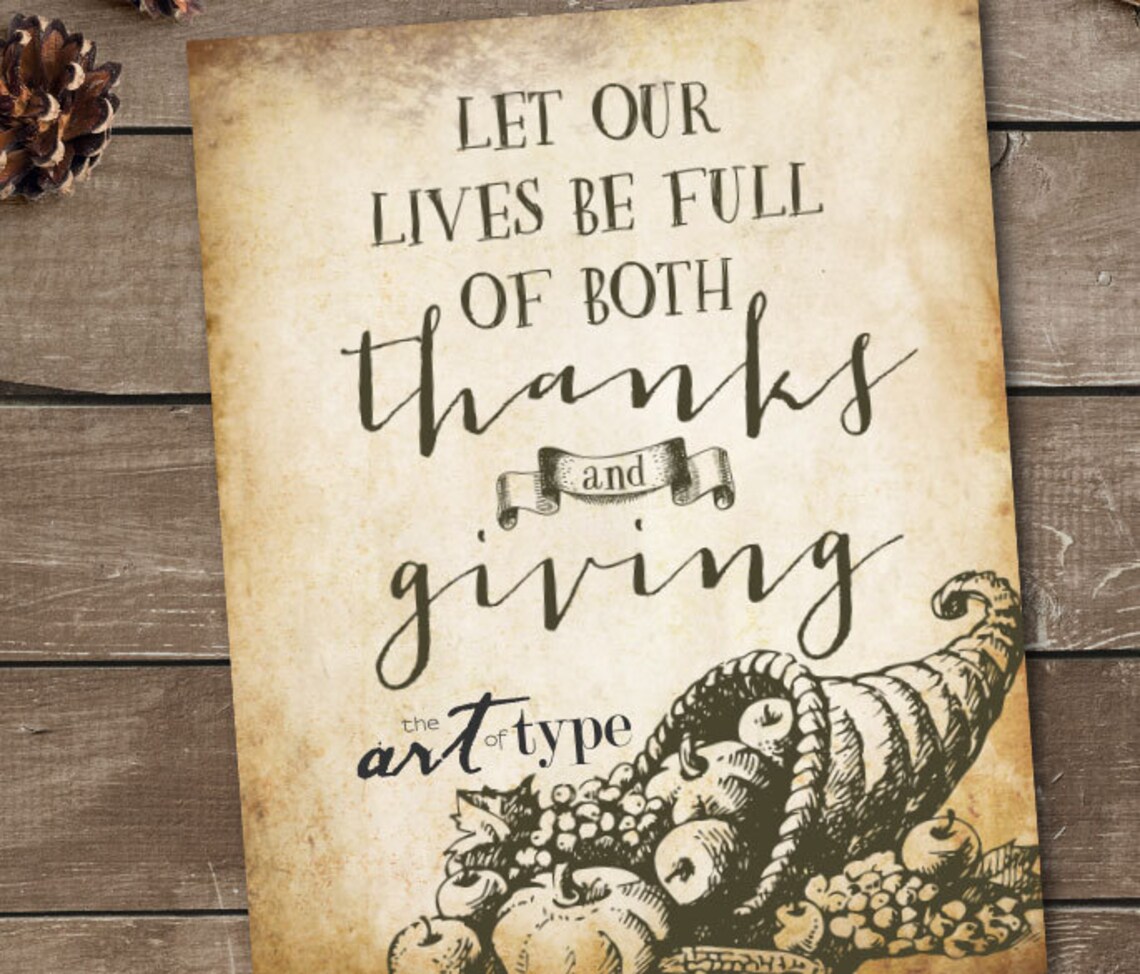 Thanks and Giving Print Quote INSTANT DOWNLOAD 8x10 Printable - Etsy