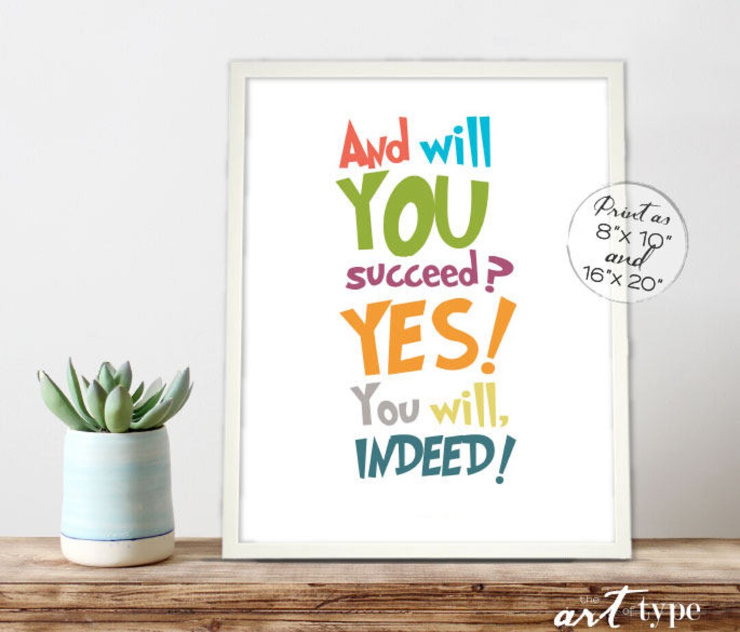 Graduation Printable Succeed Poster INSTANT DOWNLOAD 8x10, 16x20 Print ...