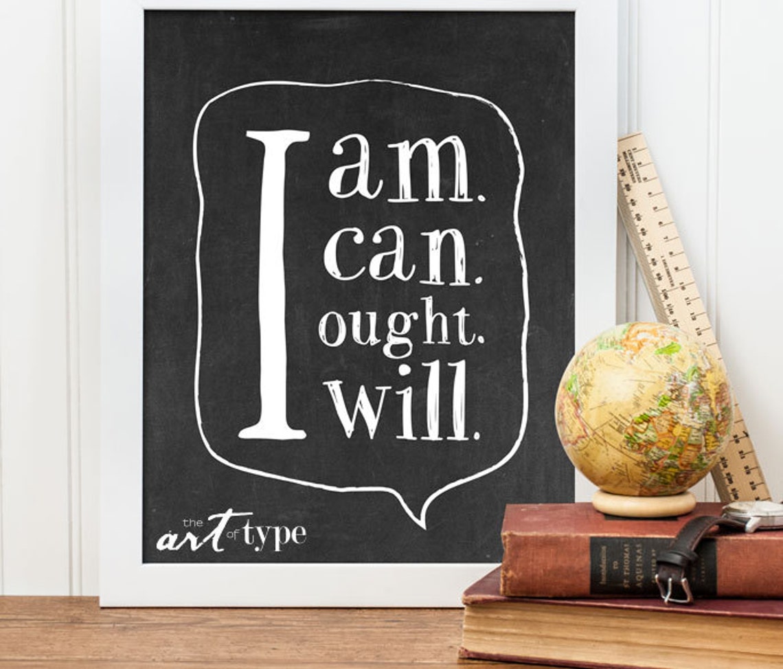 Charlotte Mason Student Motto Print I am I can I ought I will | Etsy