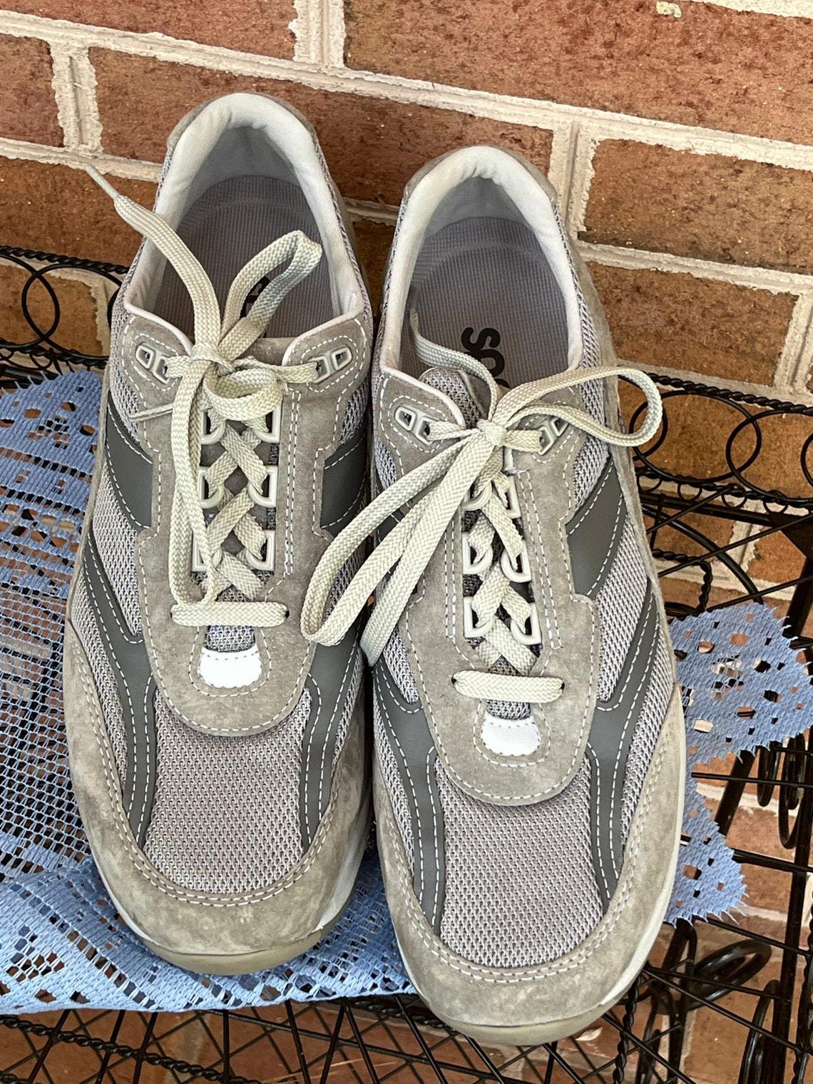 SAS Men Journey Mesh Suede Everyday Sneaker Comfort Walking Shoes Gray ...