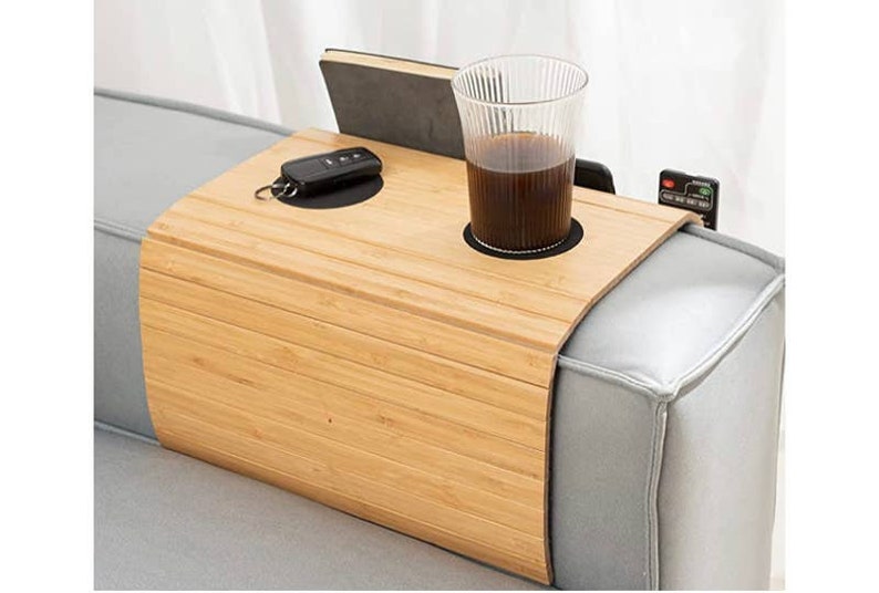 Bamboo Side Tray TV Tray Couch Organizer Remote Control - Etsy