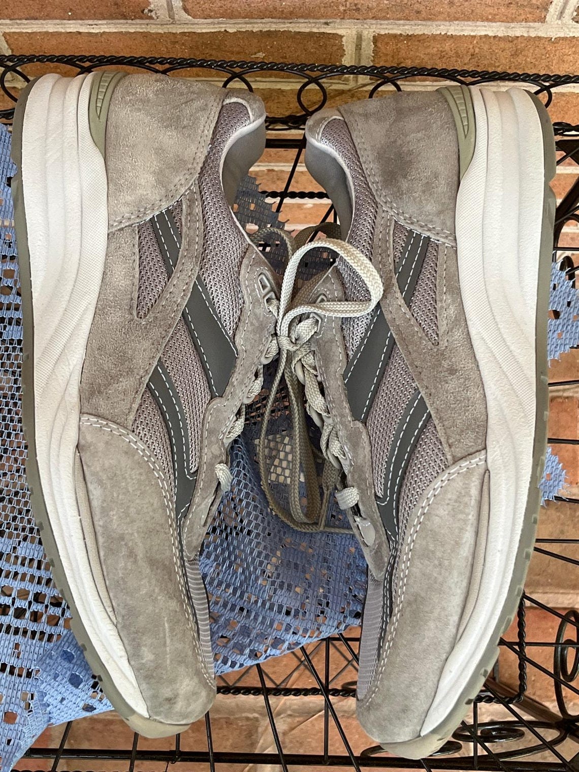 SAS Men Journey Mesh Suede Everyday Sneaker Comfort Walking Shoes Gray ...