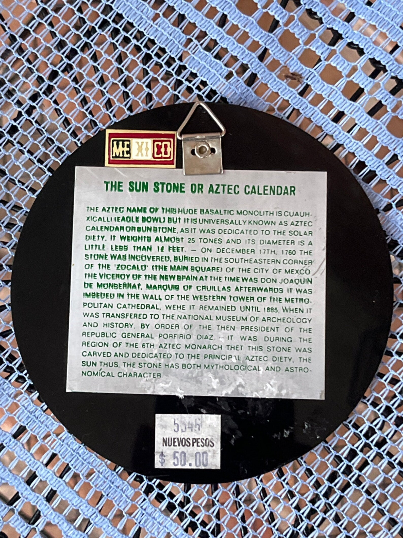 Aztec Calendar Sun Stone Wall Hanging - Etsy