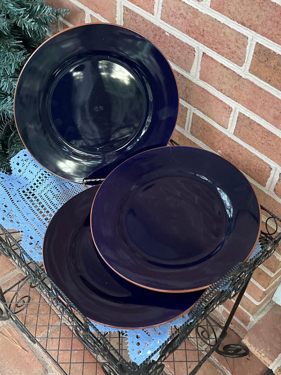 BAUM Tangiers Dinner Plate 11 Navy Blue Set of 3 - Etsy