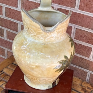Bellagio Pitcher by TABLETOPS UNLIMITED Palm Trees Jug Hand Painted - Etsy