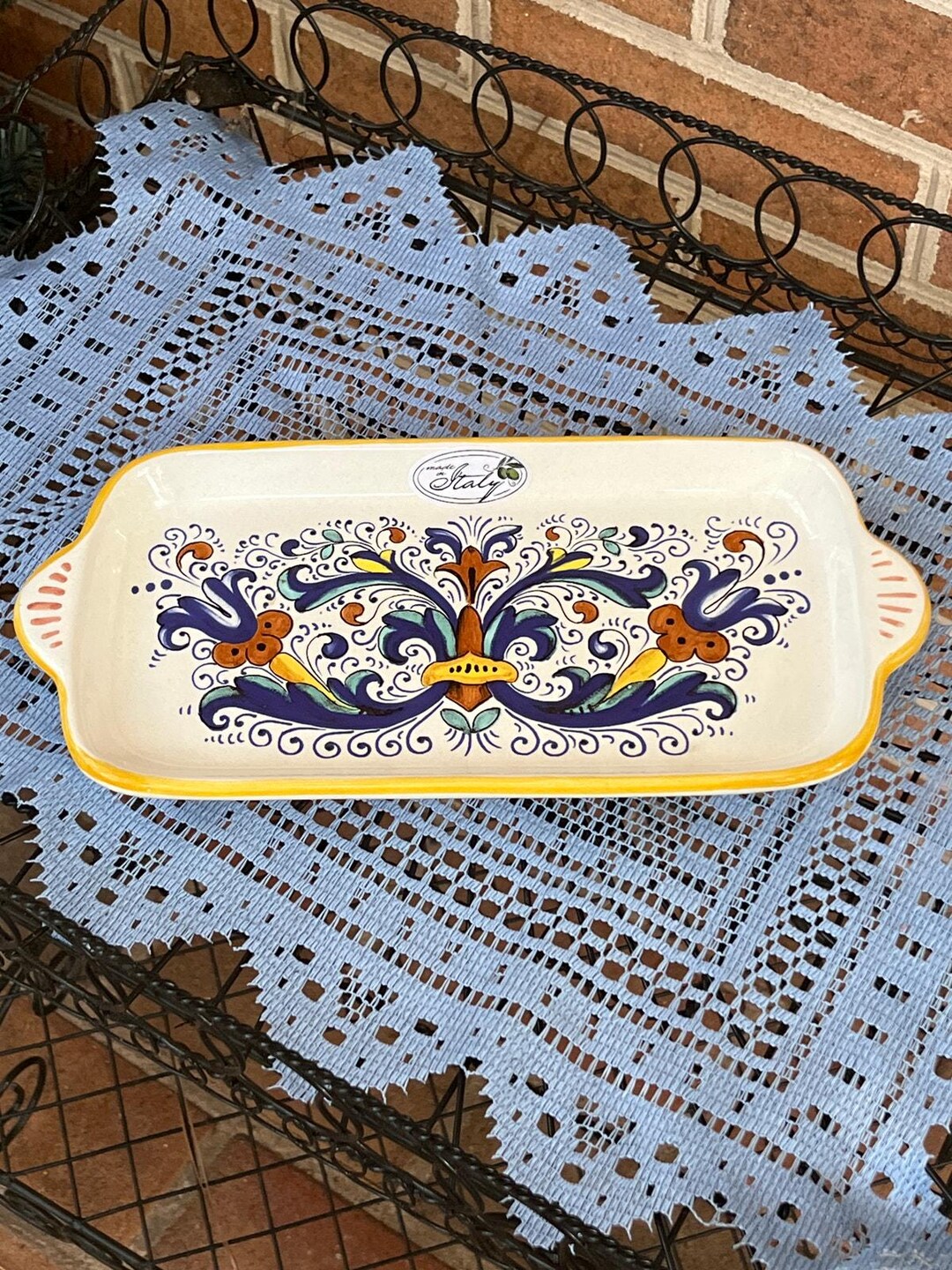 Nova Deruta Hand-painted Italy Ceramic Serving Tray Italian Pottery - Etsy