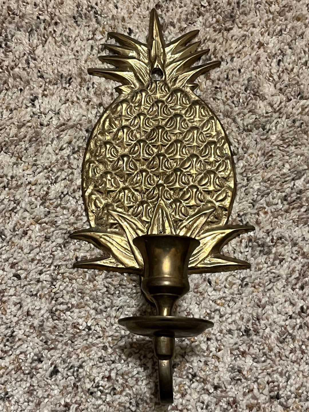 Vintage Solid Brass Pineapple Wall Candlestick Holder - Etsy