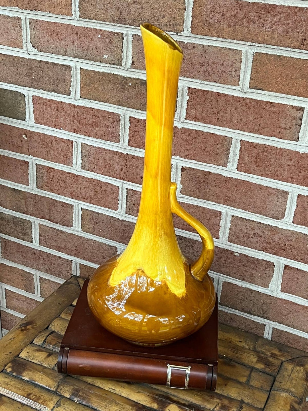 Vintage Royal Haeger MCM Jug Vase Pitcher Ewer Style 408 Honey Gold and ...